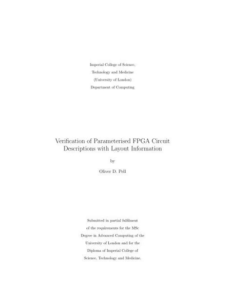 Verification Of Parameterised Fpga Circuit Descriptions With Layout
