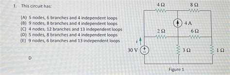 Solved This Circuit Hasa 5 ﻿nodes 6 ﻿branches And 4