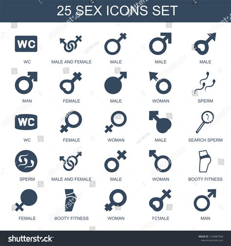 25 Sex Icons Trendy Sex Icons vector de stock libre de regalías 1278687568 Shutterstock