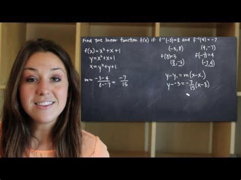 finding the linear function given two points on its inverse