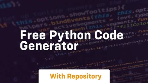Free Python Code Generator YouTube