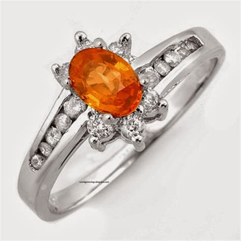 Engagement Ring Orange Sapphire Engagement Ring 57