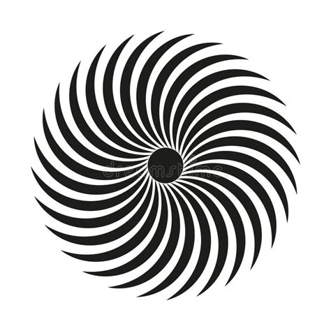 Abstract Spiral Icon Radial Black Pattern Geometric Circular Shape Vector Design Art Stock
