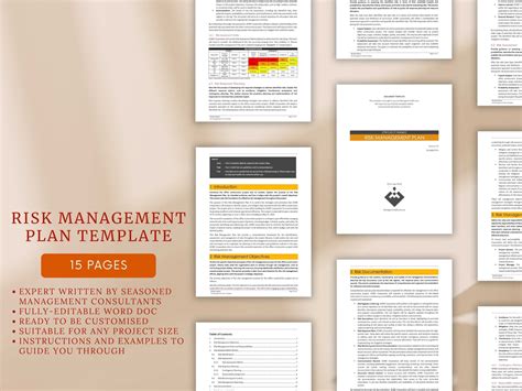 Risk Management Plan Template Fully Editable MS Word Project Risk Assessment PMBOK Etsy