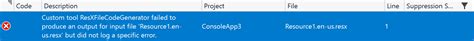 New Resource File With Locale Code Results In Non Actionable Error