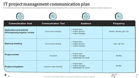 It Project Management Communication Plan Types Of Communication Strategy Ppt Example