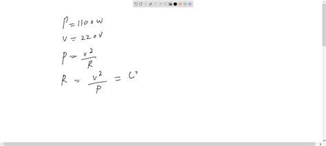 ⏩solved A Heater Draws 1100 W At 220 V A Find The Resistance Of… Numerade