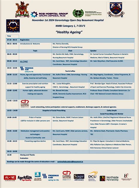 Carol Steyn On Linkedin Gerontology Open Day Beaumont Hospital Healthy