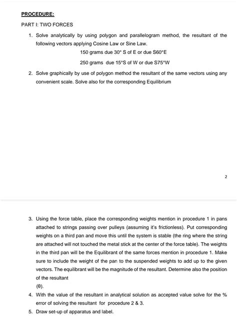 Solved Procedure Part I Two Forces 1 Solve Analytically