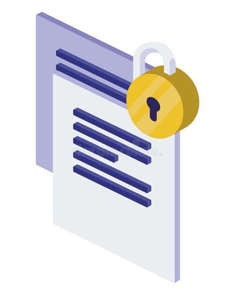 Paper Document With Padlock Stock Illustration Illustration Of Format