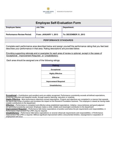 50 Self Evaluation Examples Forms And Questions ᐅ Templatelab