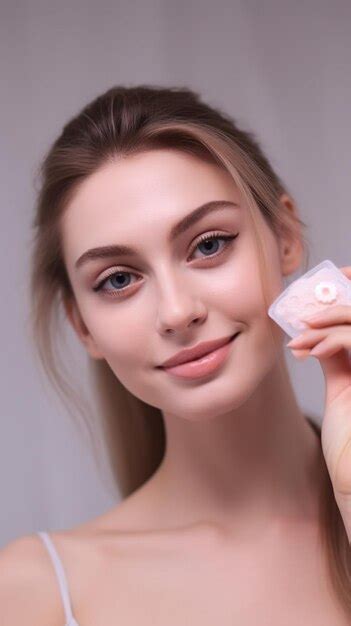 Premium Photo Beautiful Female Soap Model In Studio On White Backgroundai Generated Image