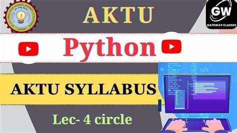 Python I Lec 4 I Unit 1 I Pragya Maam I Gateway Classes I Aktu Youtube