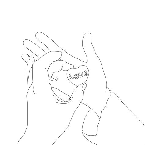 Premium Vector One Line Drawing Hand Holding And Outline Vector On White Background