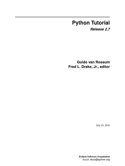 Tutorial Pdf Python Programming Language Command Line Interface