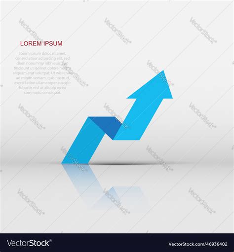 Arrow Growing Graph Icon In Flat Style Progress Vector Image