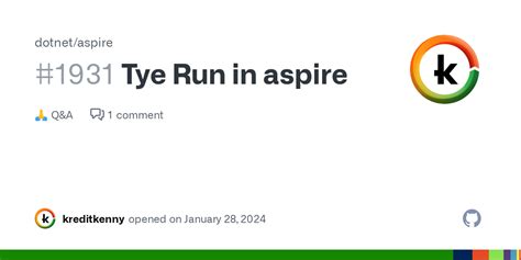 Tye Run In Aspire · Dotnet Aspire · Discussion 1931 · Github
