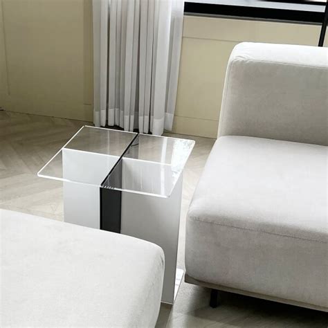 아크리코 아크릴 크로스 사이드 테이블 거실 카페 인테리어 티테이블 아크리코