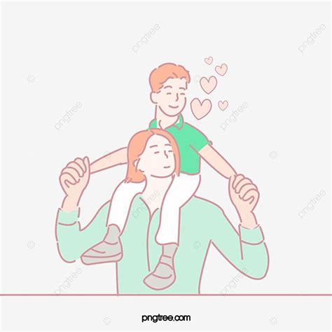 손으로 그린 엄마와 아이 가족 일러스트 사랑 귀여운 그림 가정 마음이 만화 Png 일러스트 및 Psd 이미지 무료 다운로드