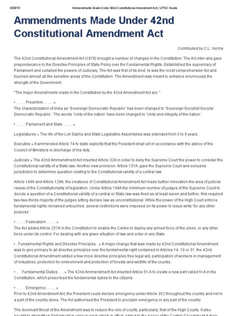 Ammendments Made Under 42nd Constitutional Amendment Act Download