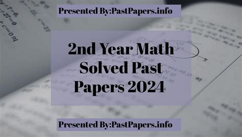 2nd Year Math Solved Past Papers 2024 Past Papers