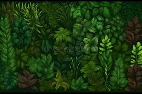 Tropical Plants Background Neural Network Ai Generated Stock Illustration Illustration Of