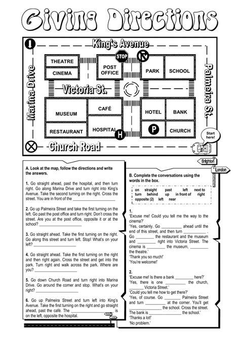Giving Directions Worksheets 15 Worksheets Library Worksheets Library