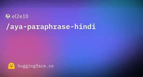El2e10aya Paraphrase Hindi · Datasets At Hugging Face