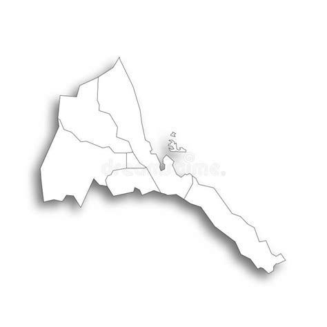 Eritrea Political Map Of Administrative Divisions Stock Illustration Illustration Of Divided