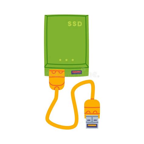 Cable As Personal Computer Accessory And Component Vector Illustration Stock Vector