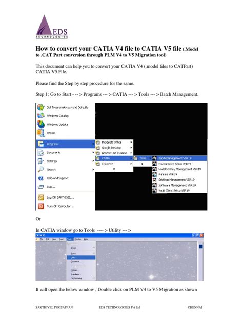 Catia V4 To V5 File Migration Pdf Directory Computing Data