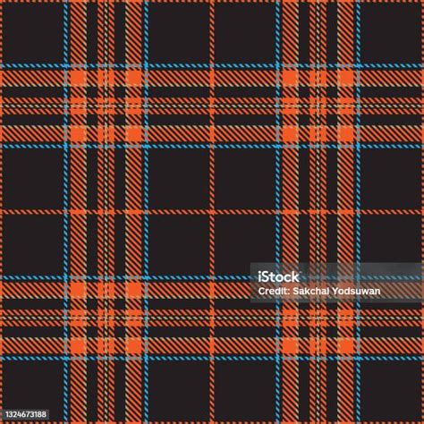 타탄 격자 무늬 블루 오렌지 갈색 라인 직물 질감 블랙 백 스코틀랜드 케이지 체크 디자인 벡터 일러스트 0명에 대한 스톡 벡터 아트 및 기타 이미지 Istock