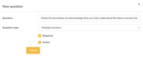 Creating And Using Questionnaires As Consent Forms Embodia