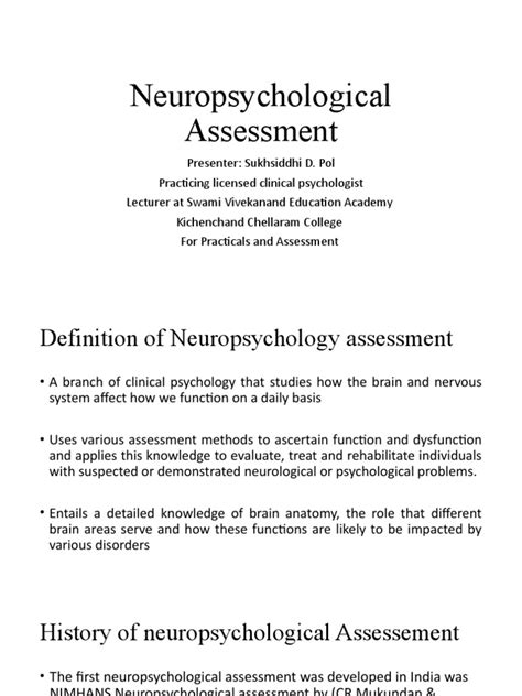 Neuropsychological Assessment Pdf Neuropsychology