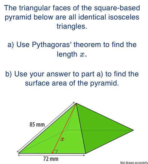 Solved The Triangular Faces Of The Square Based Pyramid Below Are All Identical Isosceles Trian