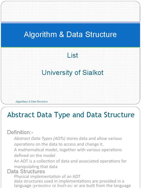 implementing lists an analysis of array and linked list data