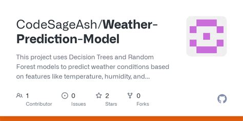 GitHub CodeSageAsh Weather Prediction Model This Project Uses Decision Trees And Random