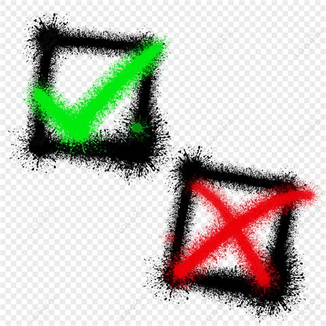 grunge right and wrong checkbox mark grunge texture free png and clipart image for free download