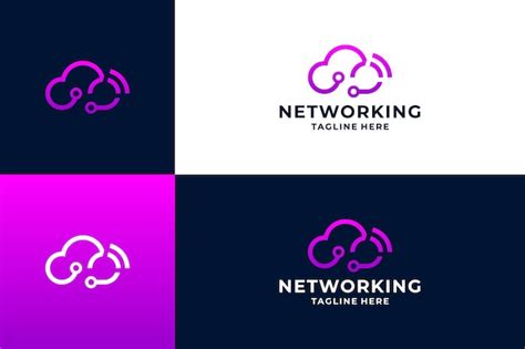 Premium Vector Cloud Networking Logo Design Cloud Internet Connection Logo