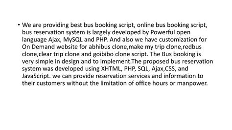 ppt bus booking script powerpoint presentation free download id