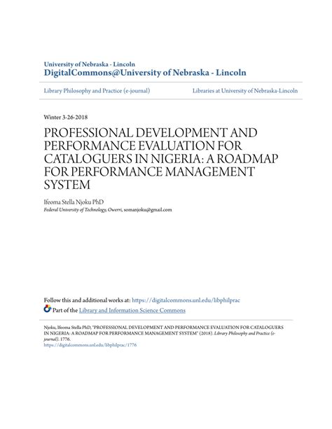 Pdf Professional Development And Performance Evaluation For