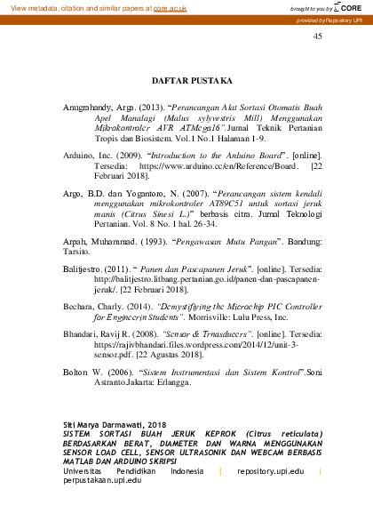 Pdf Sistem Sortasi Buah Jeruk Keprok Citrus Reticulata Berdasarkan Berat Diameter Dan Warna