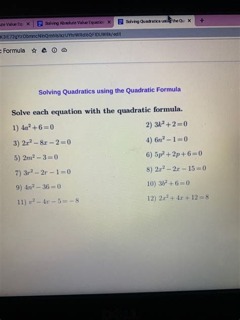 Answered Solving Quadratics Using The Quadratic Bartleby