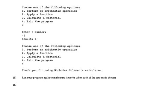 Solved A Prompt The User To Enter An Expression Of The Chegg