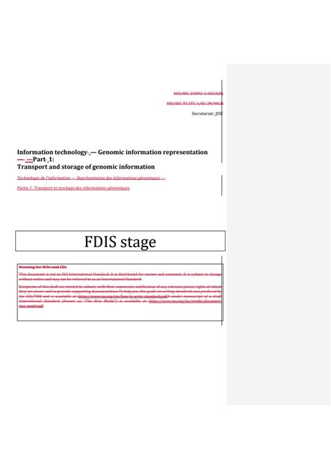 ISO IEC 23092 1 Information Technology Genomic Information Representation Part 1 Transport