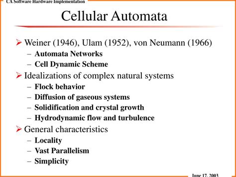 Ppt Software And Hardware Implementation Of Cellular Automata For