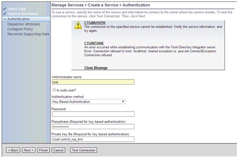 Ssh Trying To Setup Linux Service In Ibm Tivoli Identity Manager Itim Stack Overflow