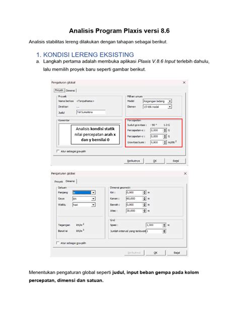 Analisis Program Plaxis Versi 8 6 Pseudostatik Pdf