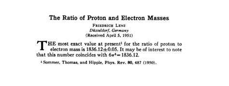 Proton Electron Mass Ratio