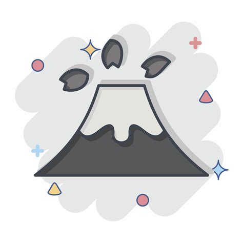 Icône Fuji En Relation à Sakura Festival Symbole Bande Dessinée Style Facile Conception